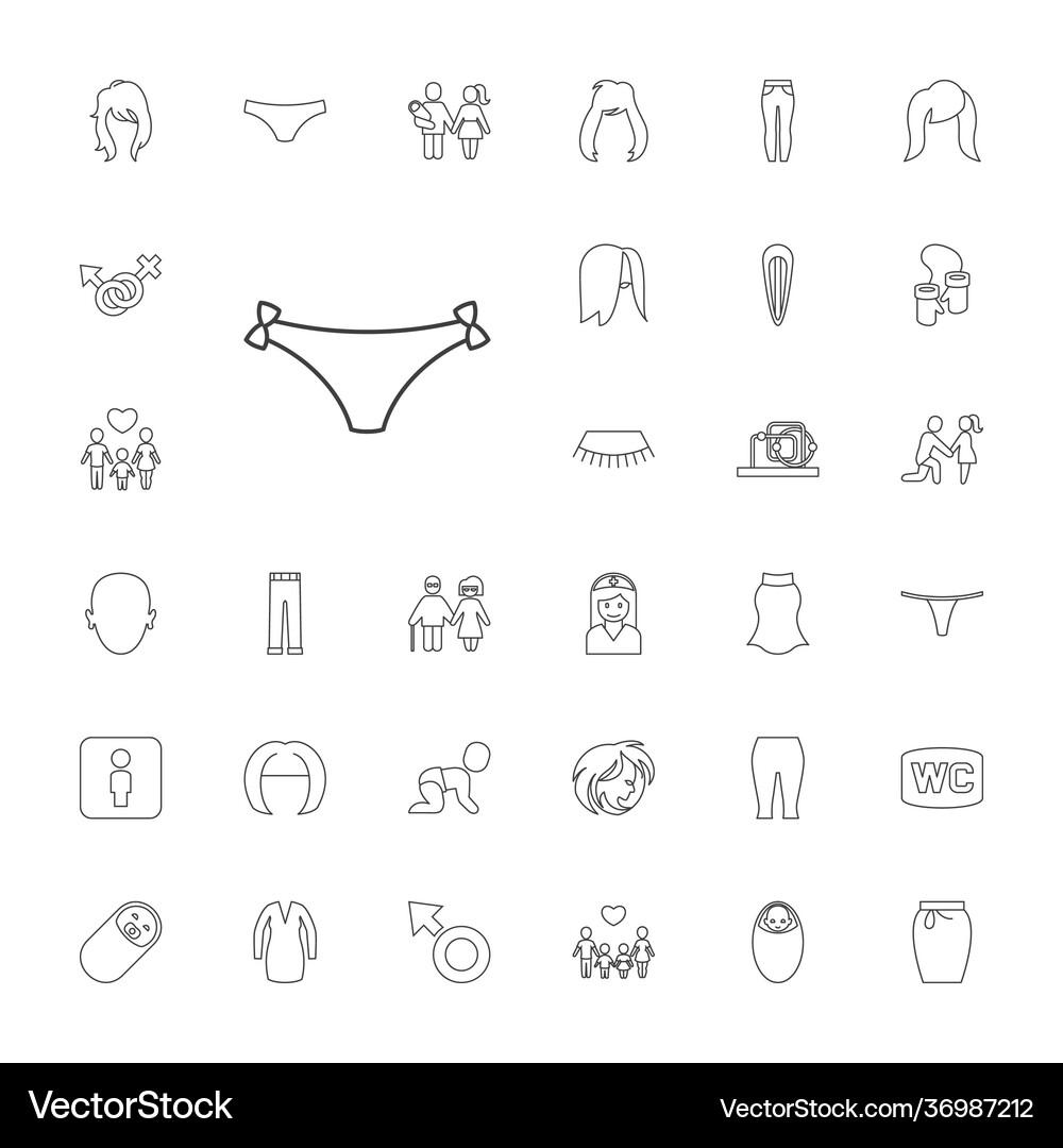 Girl icons Royalty Free Vector Image - VectorStock