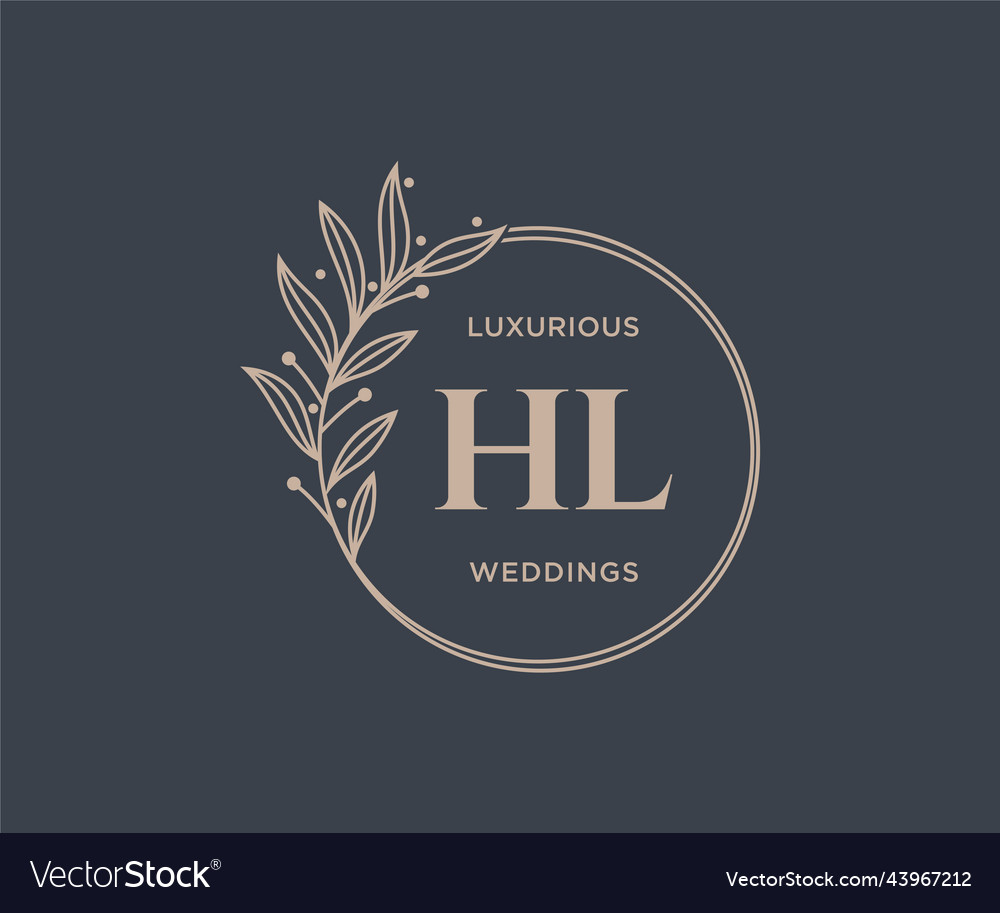 Hl initials letter wedding monogram logos Vector Image