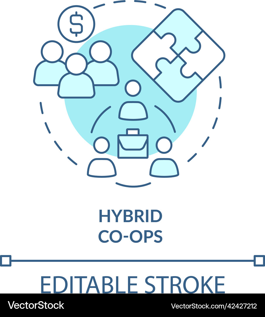 Hybrid co-ops turquoise concept icon Royalty Free Vector