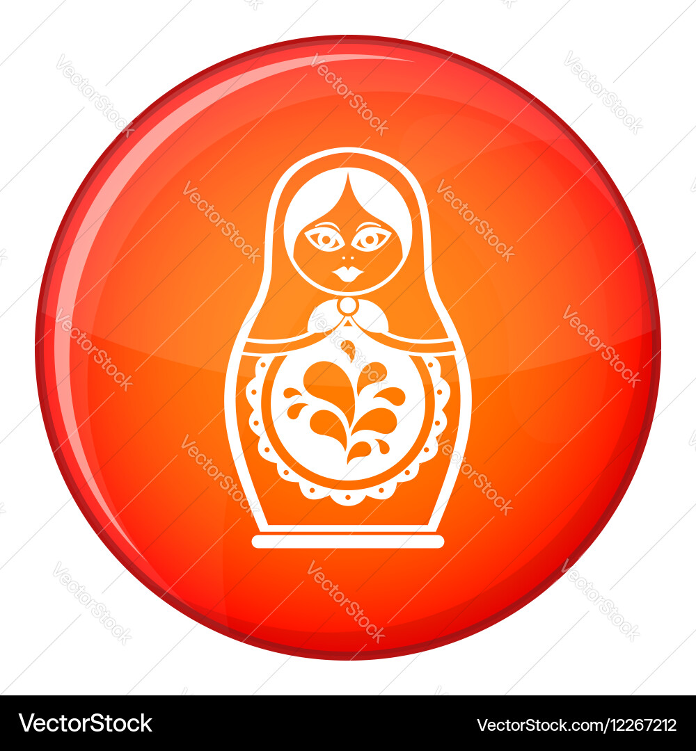 Matryoshka icon flat style Royalty Free Vector Image