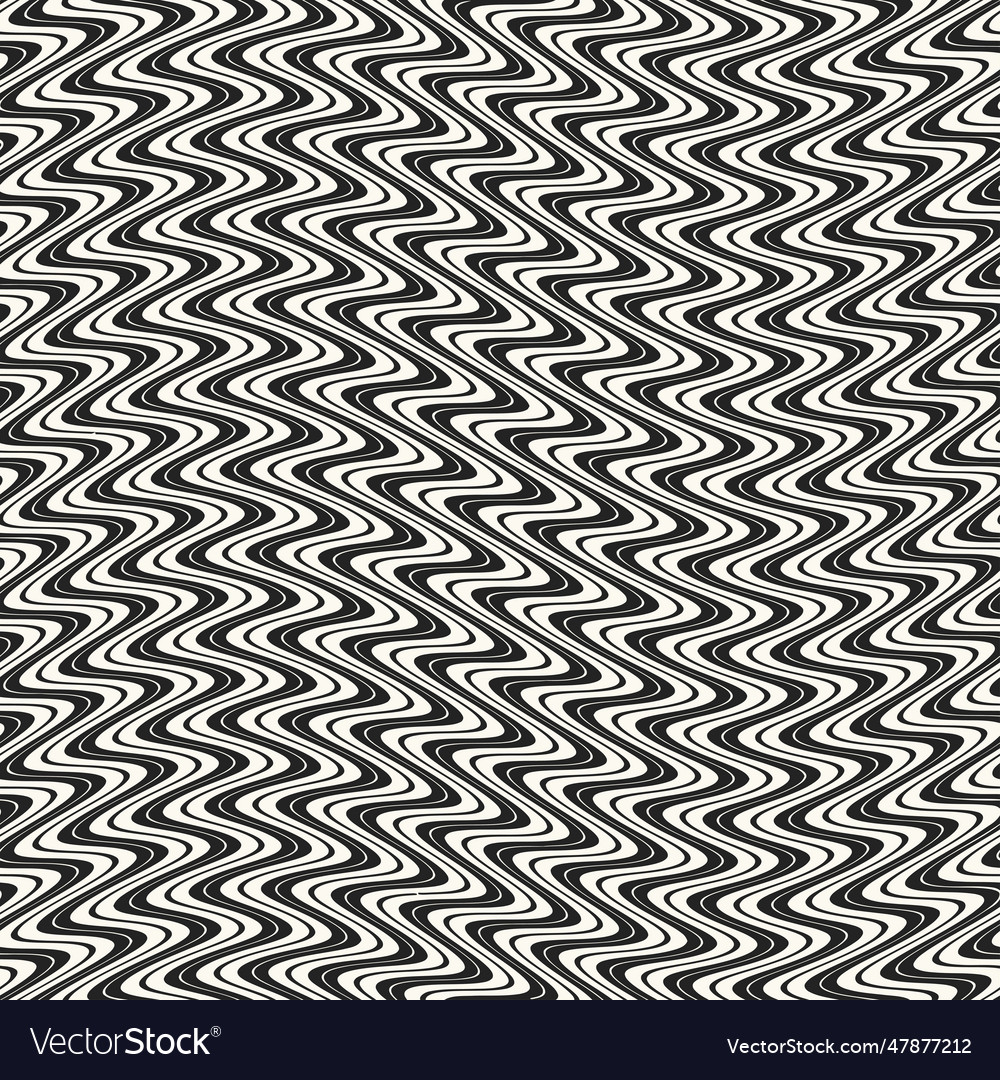 Monochrome Moire Effect Textured Wavy Pattern Vector Image