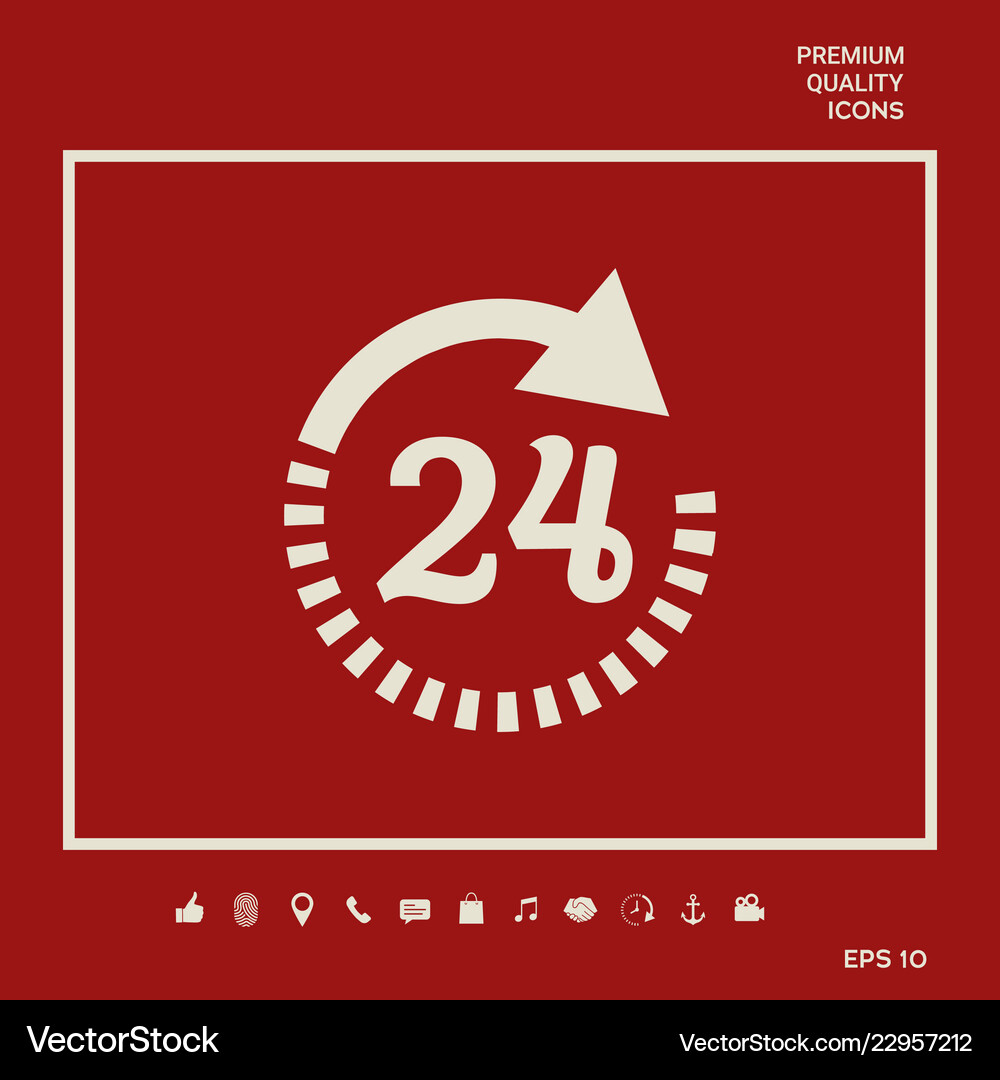 Open around the clock symbol icon opening hours Vector Image