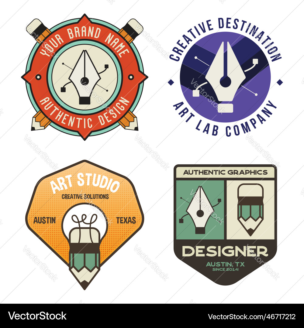 Set of design studio logo templates for creative Vector Image