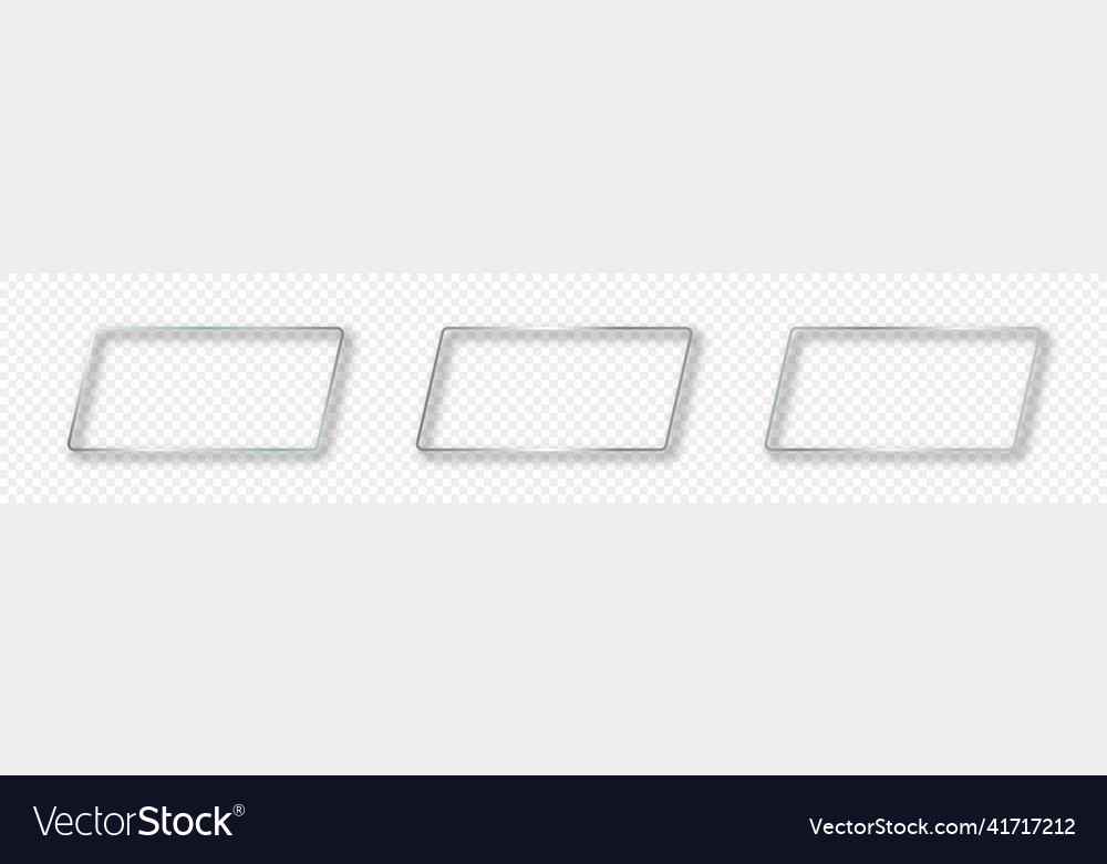 Silver glowing rounded rectangular shape frame Vector Image