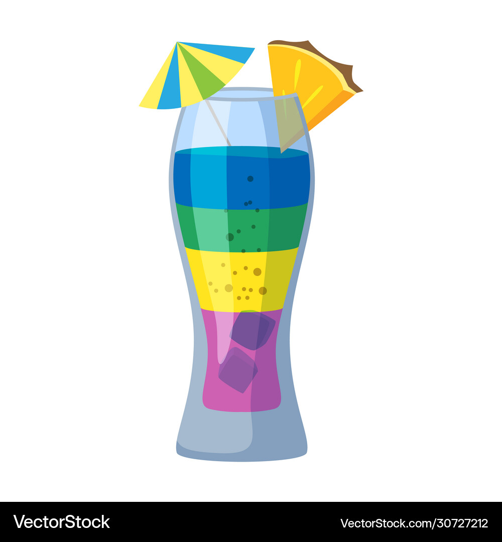 Summer cocktail iconcartoon icon Royalty Free Vector Image