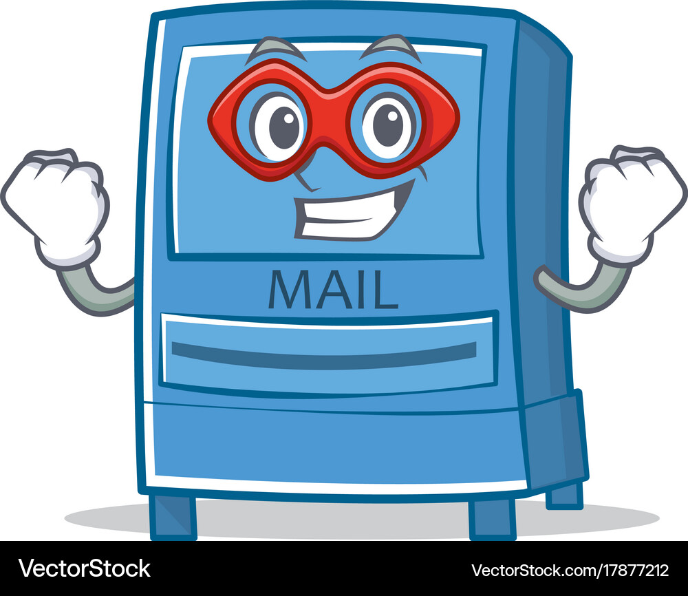 Super hero mailbox character cartoon style Vector Image