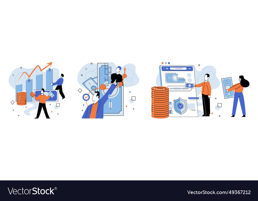 Working together interactive communication Vector Image