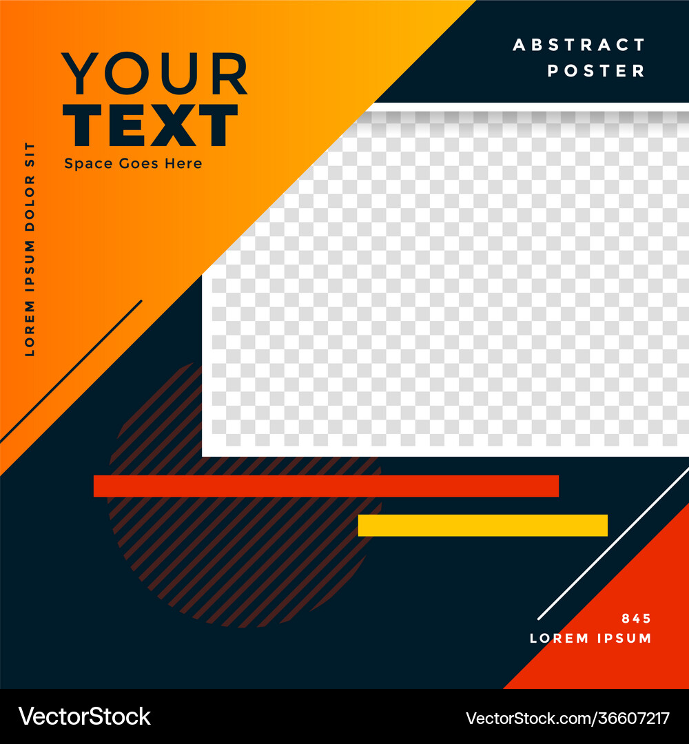Abstract social post banner in geometric style Vector Image