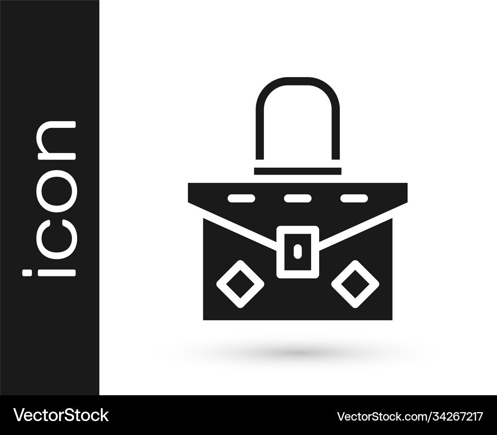Black handbag icon isolated on white background Vector Image