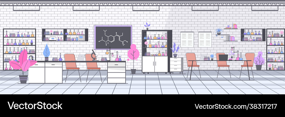 Empty no people chemical research laboratory Vector Image