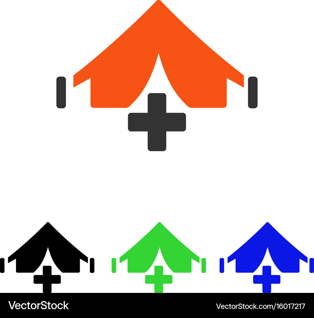 Field hospital flat icon Royalty Free Vector Image