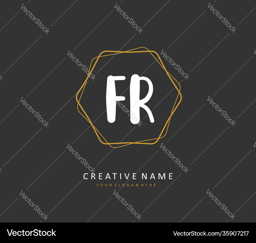 Fr initial letter handwriting and signature logo Vector Image