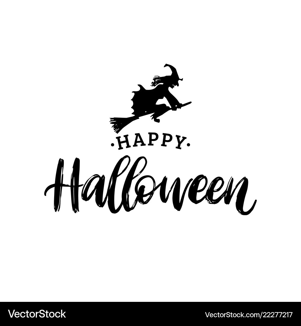 Happy halloween hand lettering Royalty Free Vector Image