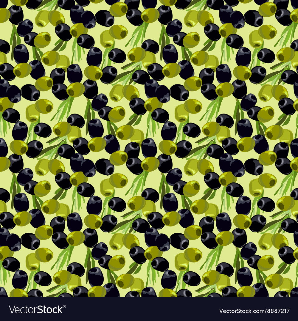 Olives seamless pattern background Royalty Free Vector Image