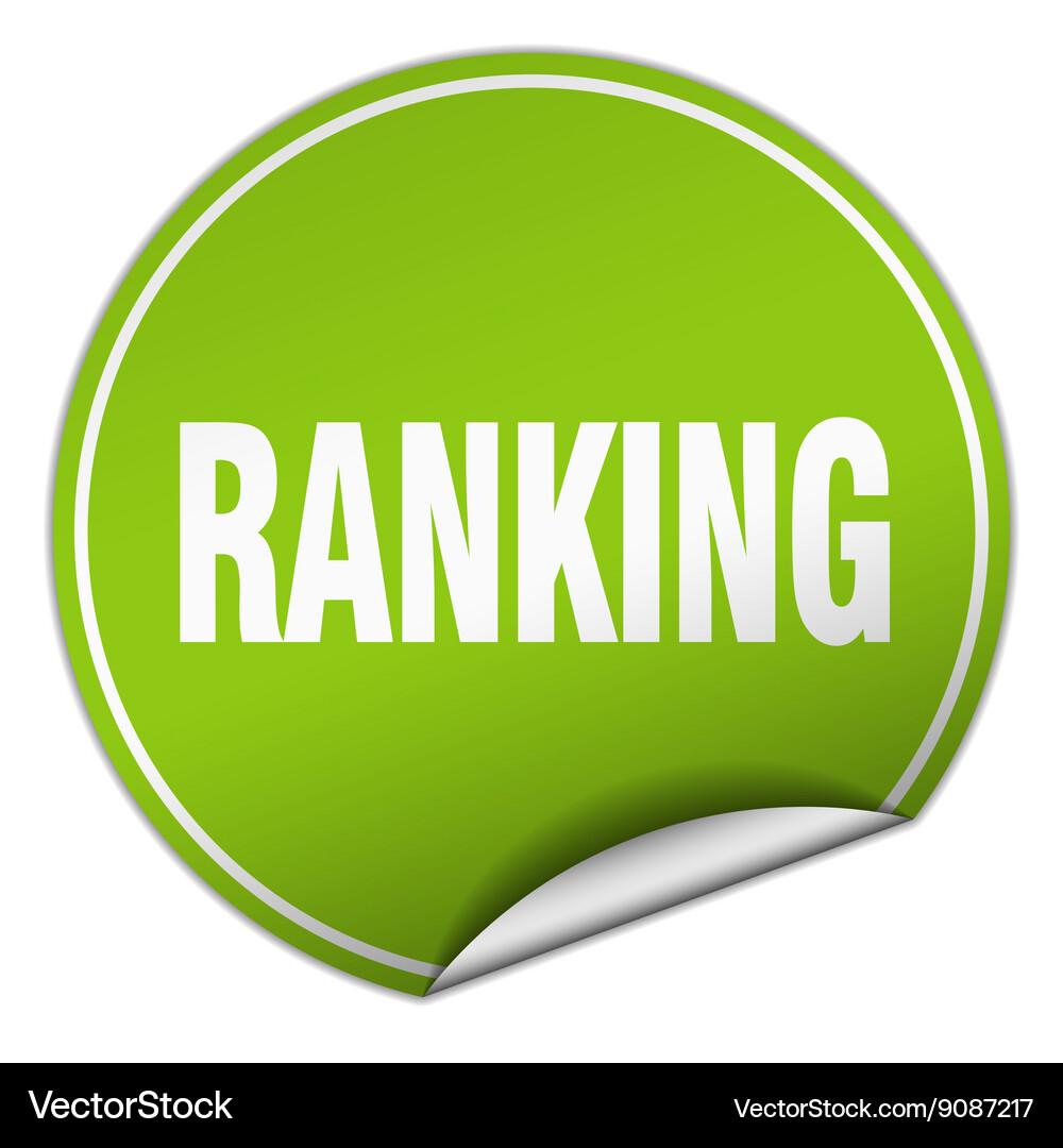 Ranking round green sticker isolated on white Vector Image