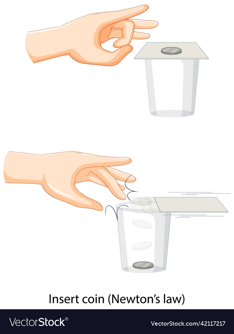 Science experiment with newtons law Royalty Free Vector