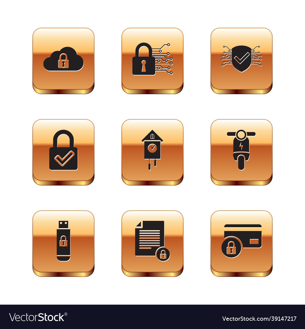 Set cloud computing lock usb flash drive Vector Image Set cloud computing lock usb flash drive Vector Image