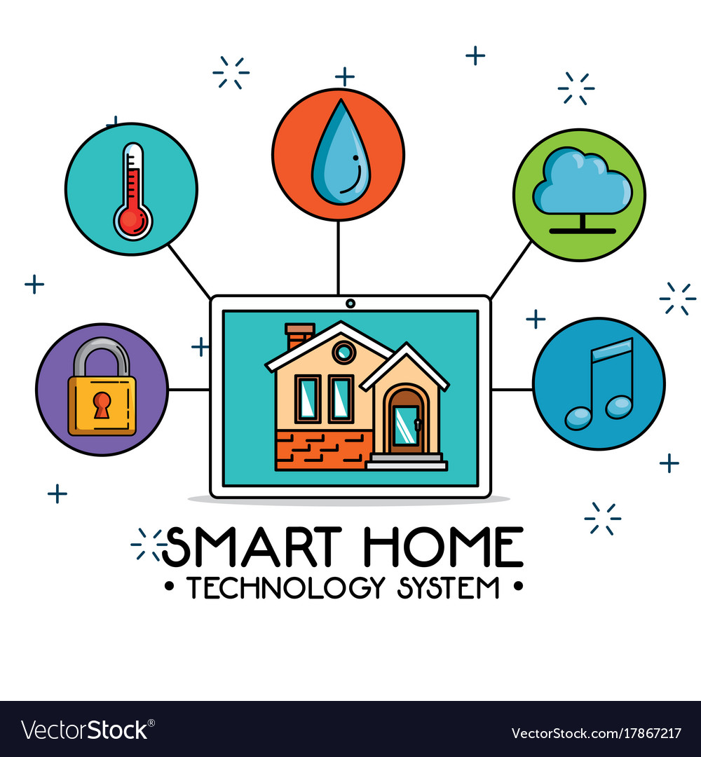 Smart home control concept Royalty Free Vector Image