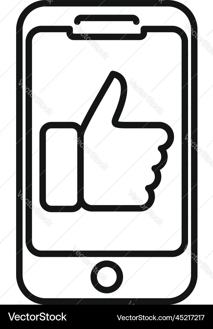 Smartphone online like icon outline mobile Vector Image