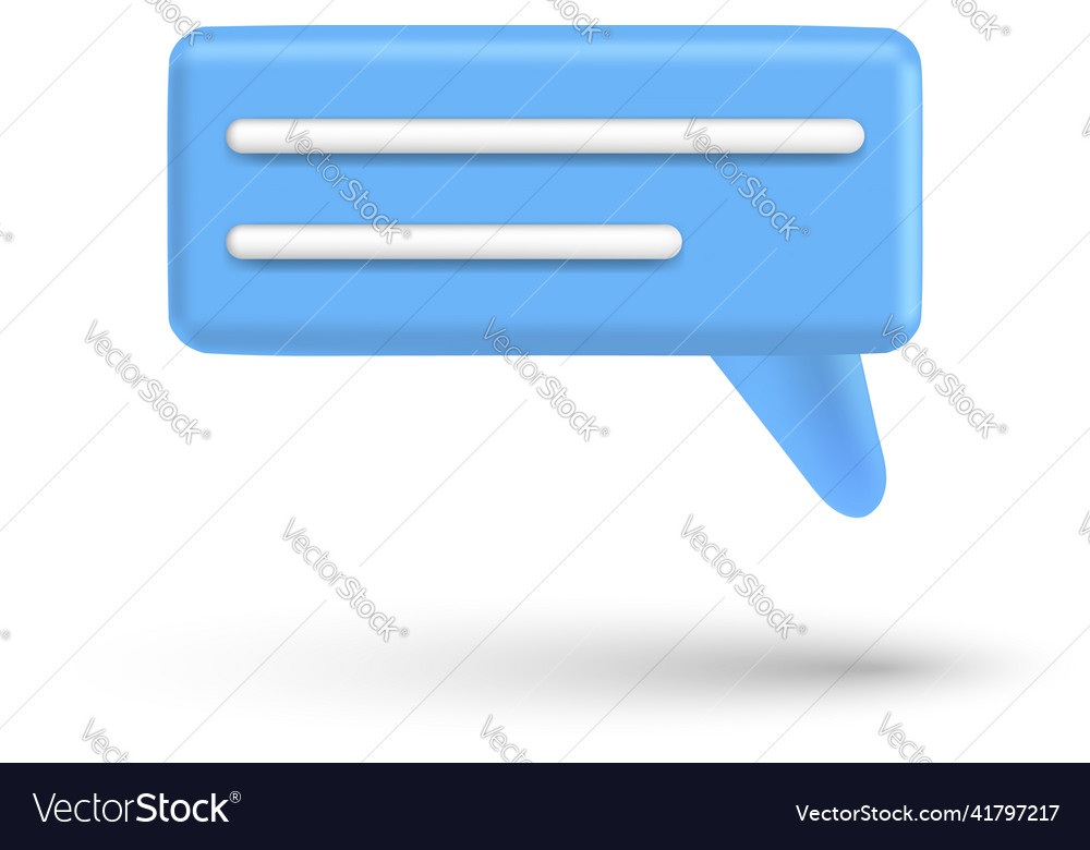 Speech bubble 3d box chat button message talk Vector Image