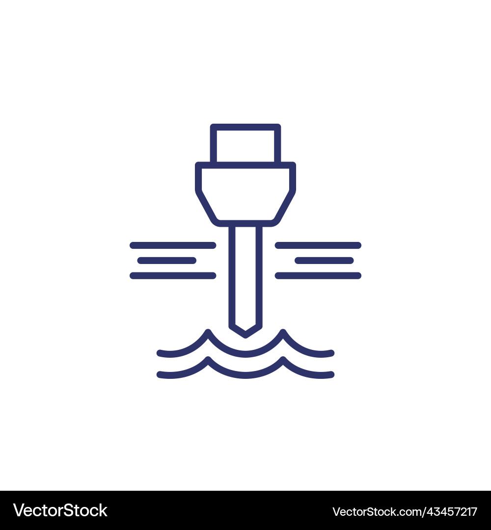Well drilling a water borehole line icon Vector Image