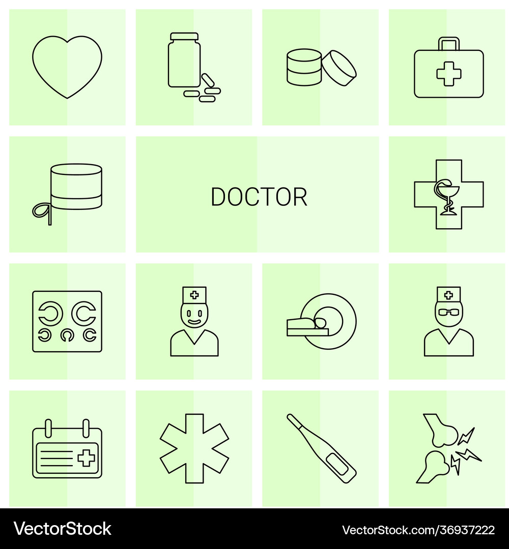 14 doctor icons Royalty Free Vector Image - VectorStock