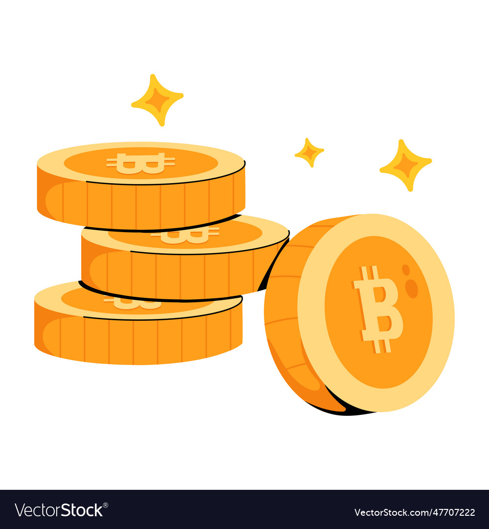 Bitcoin stack Royalty Free Vector Image - VectorStock