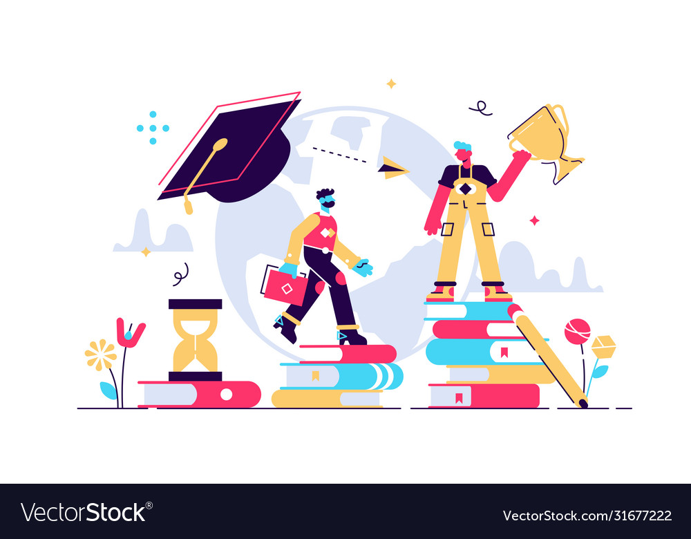 Education tiny knowledge Royalty Free Vector Image