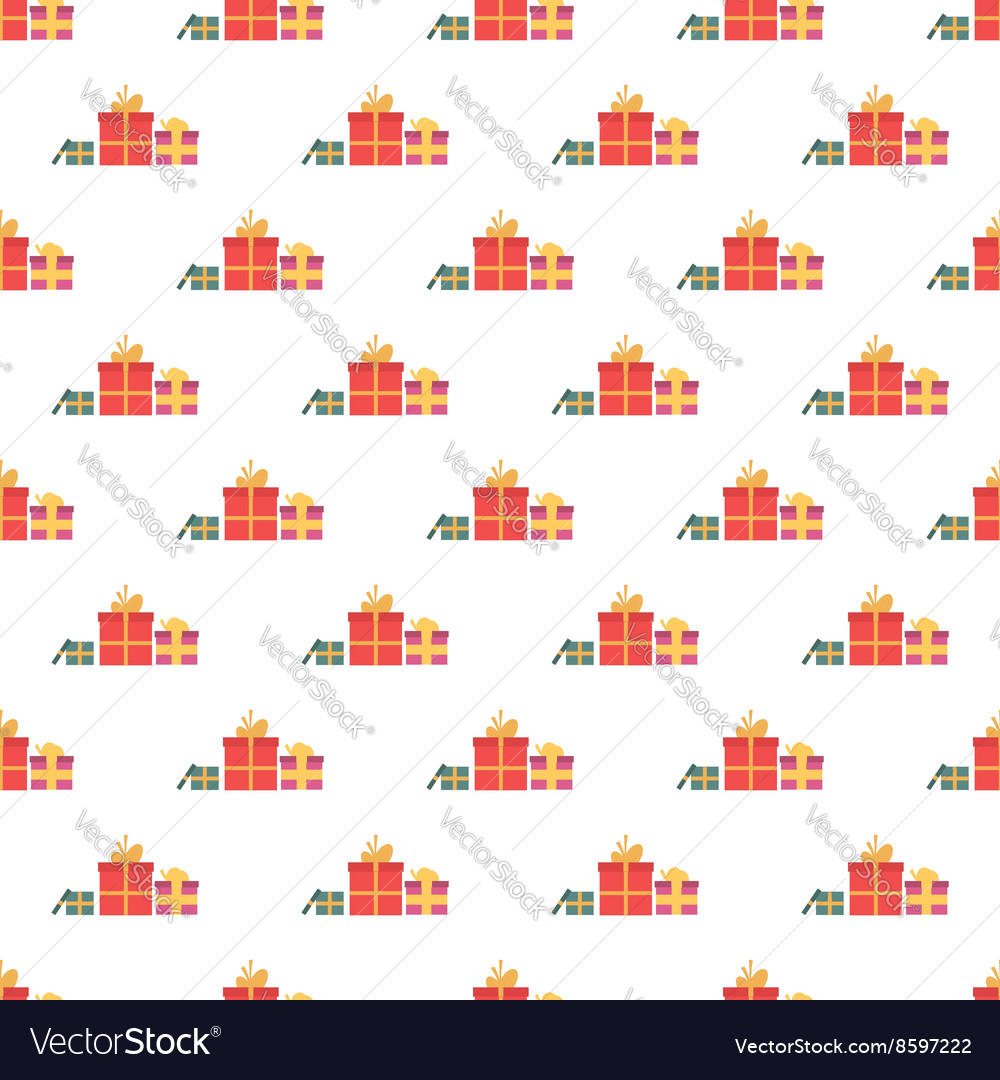 Gift boxes pattern seamless Royalty Free Vector Image