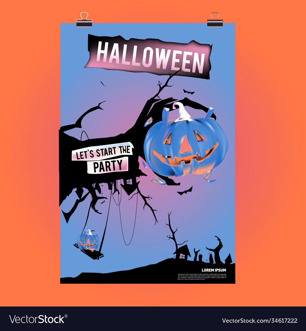 Happy halloween poster party Royalty Free Vector Image