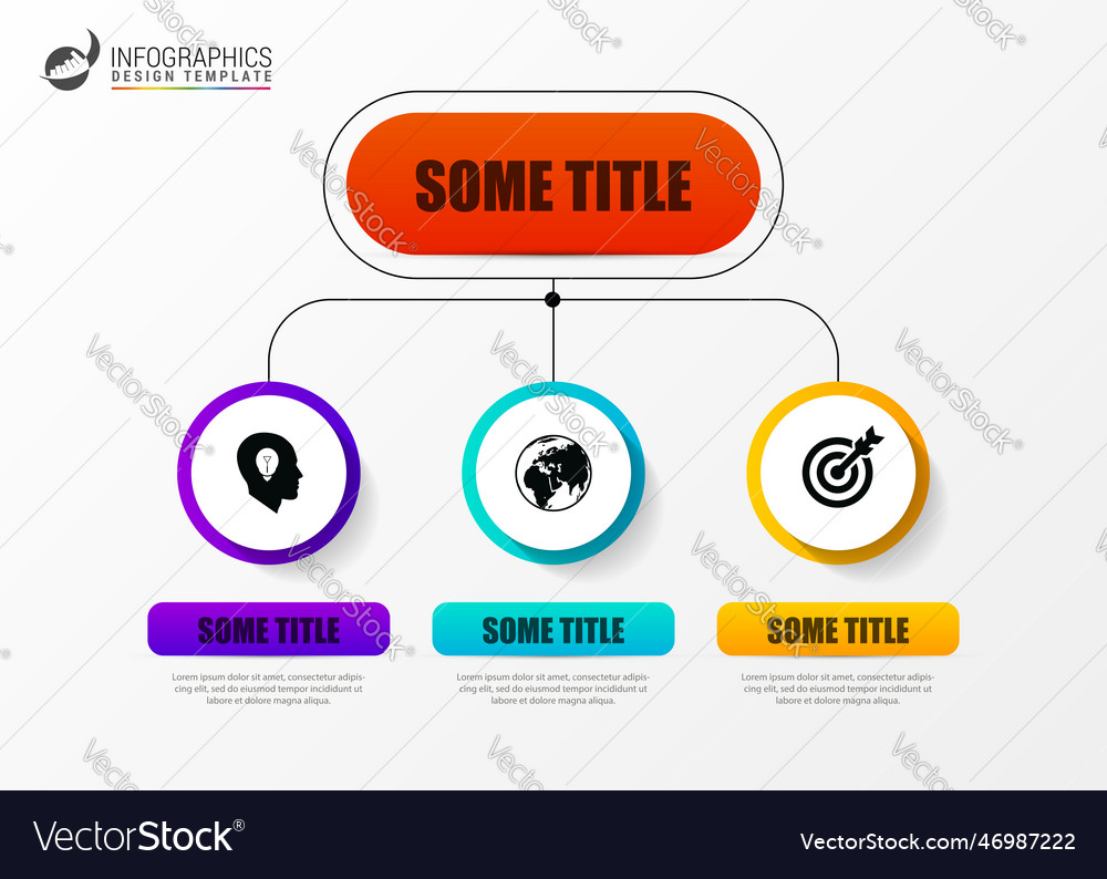 Infographic template diagram with three steps Vector Image