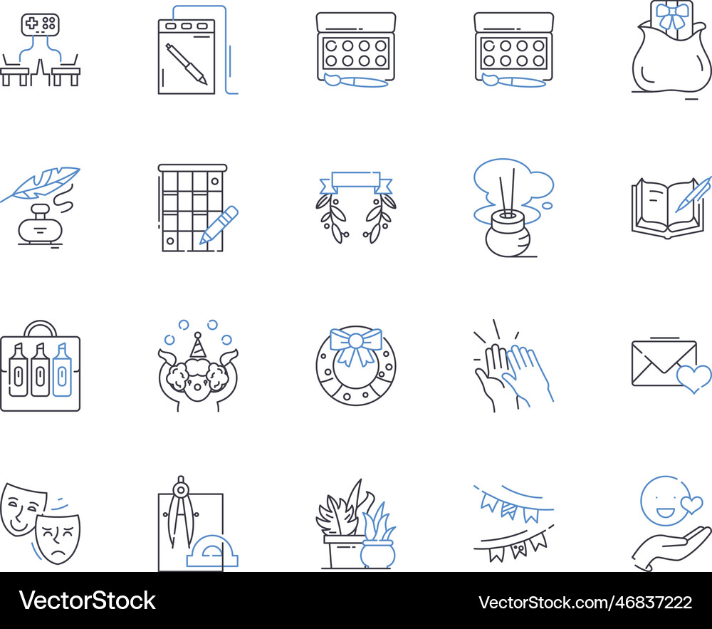 Inspired diversion line icons collection Vector Image