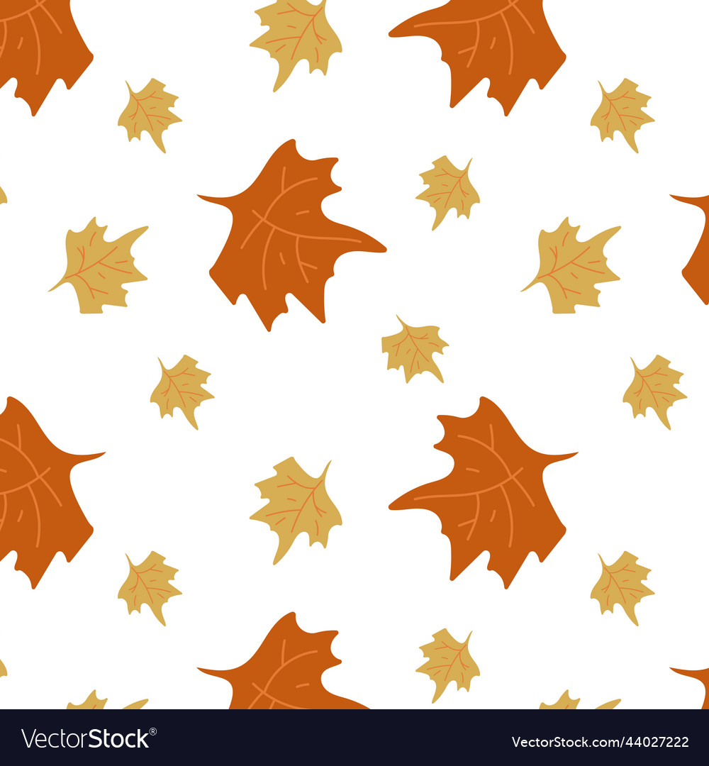 Leaf fall pattern autumn pattern with orange Vector Image