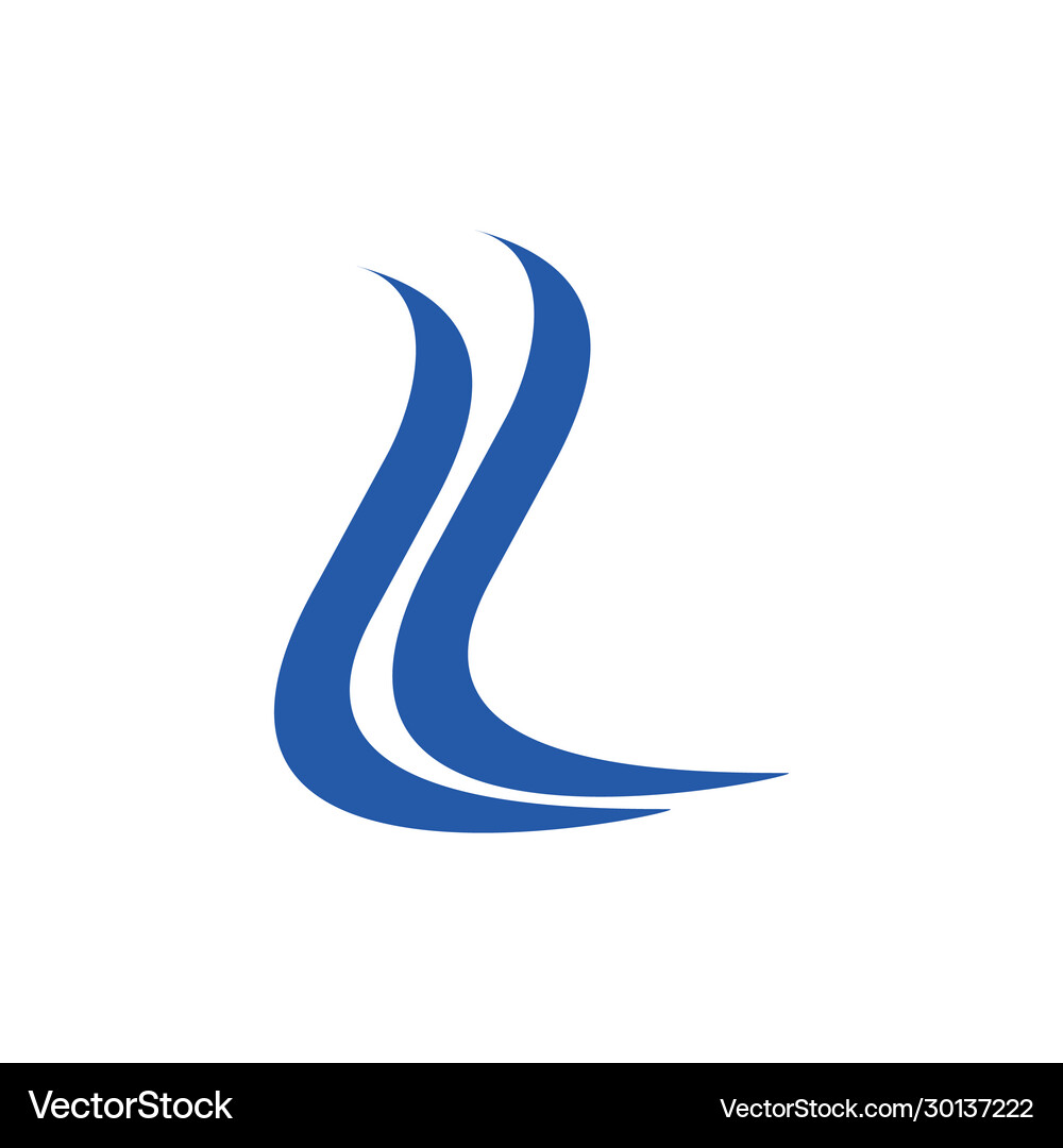 Letter l stripes curves logo Royalty Free Vector Image