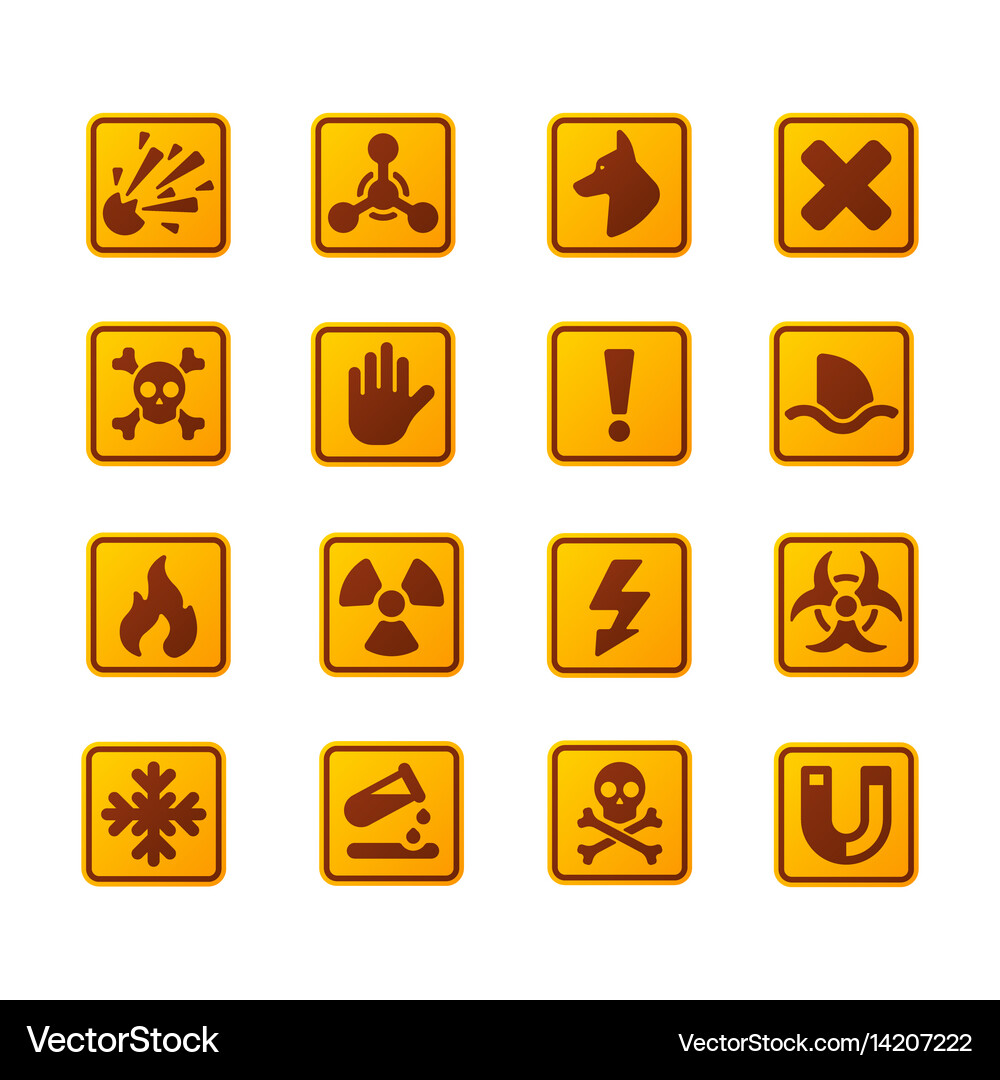 Prohibition signs set industry production Vector Image
