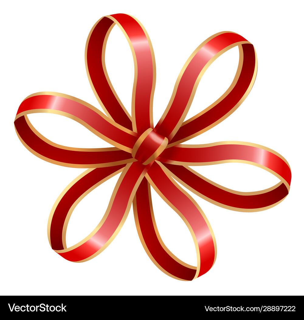 Ribbon bow decoration stripes knot circle shape Vector Image