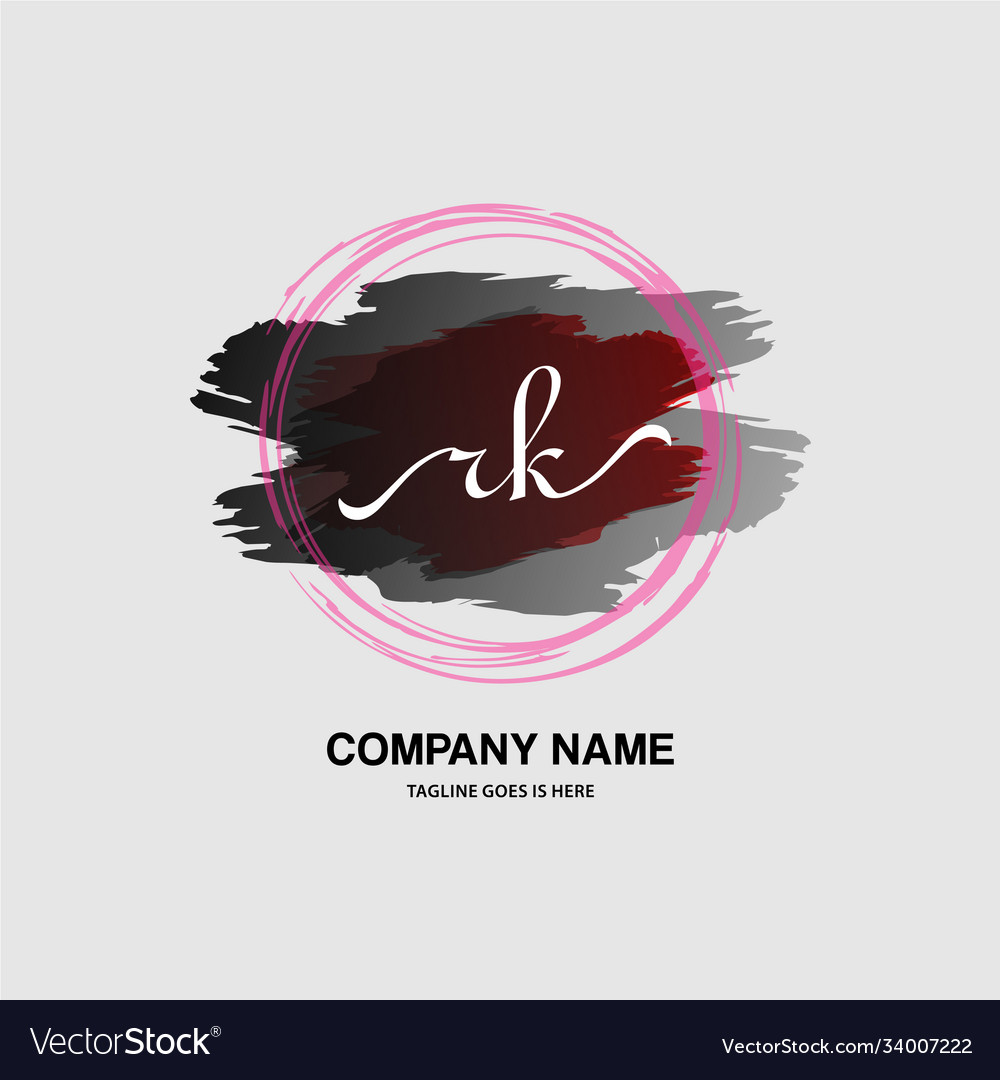 Rk initial handwriting logo with a beautiful Vector Image