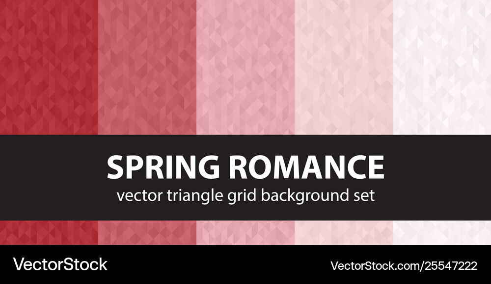 Triangle pattern set spring romance seamless Vector Image