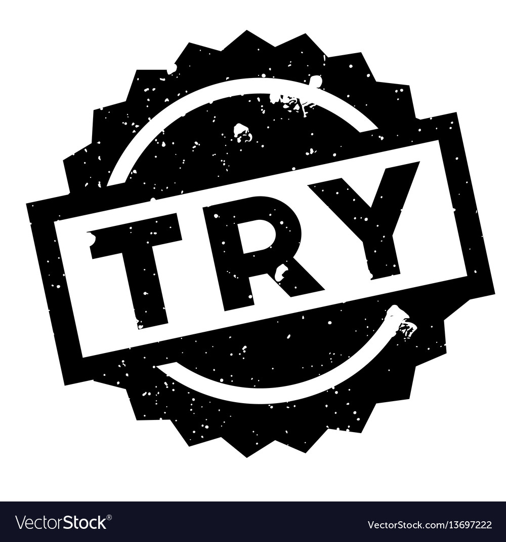 Try rubber stamp Royalty Free Vector Image - VectorStock