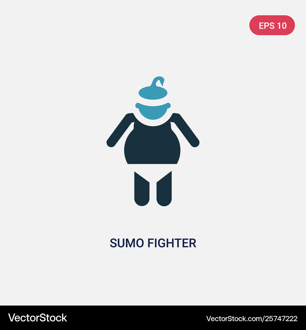 Two color sumo fighter icon from people concept Vector Image