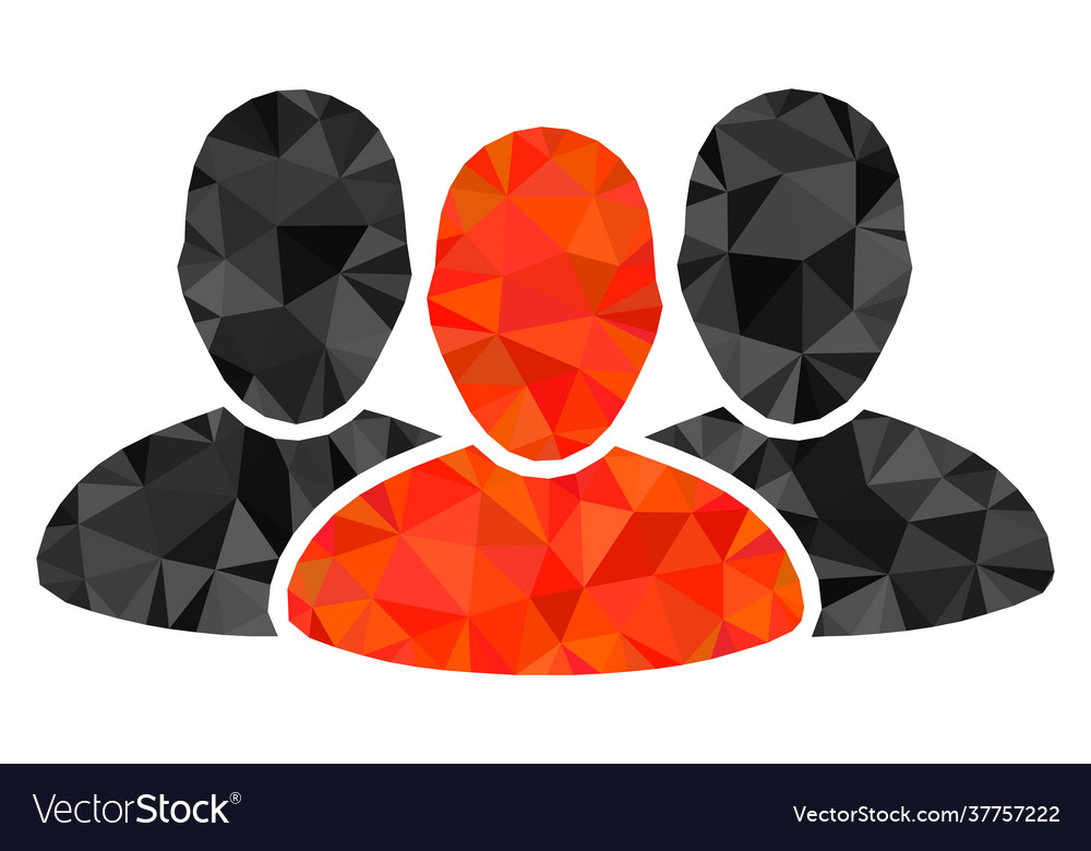 User group triangle lowpoly flat icon Royalty Free Vector
