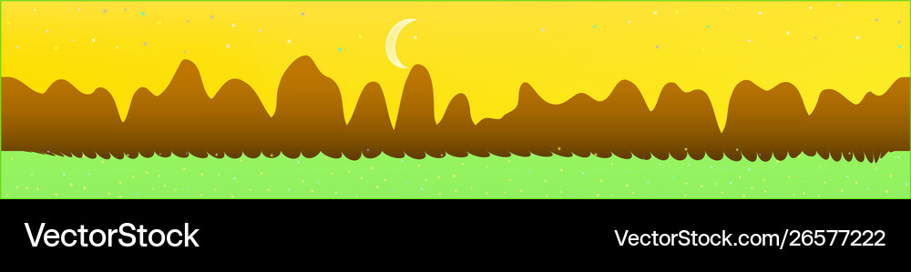 Yellow sky and mountains landscape Royalty Free Vector Image