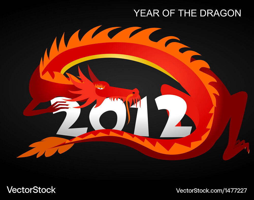 2012 year of the dragon Royalty Free Vector Image