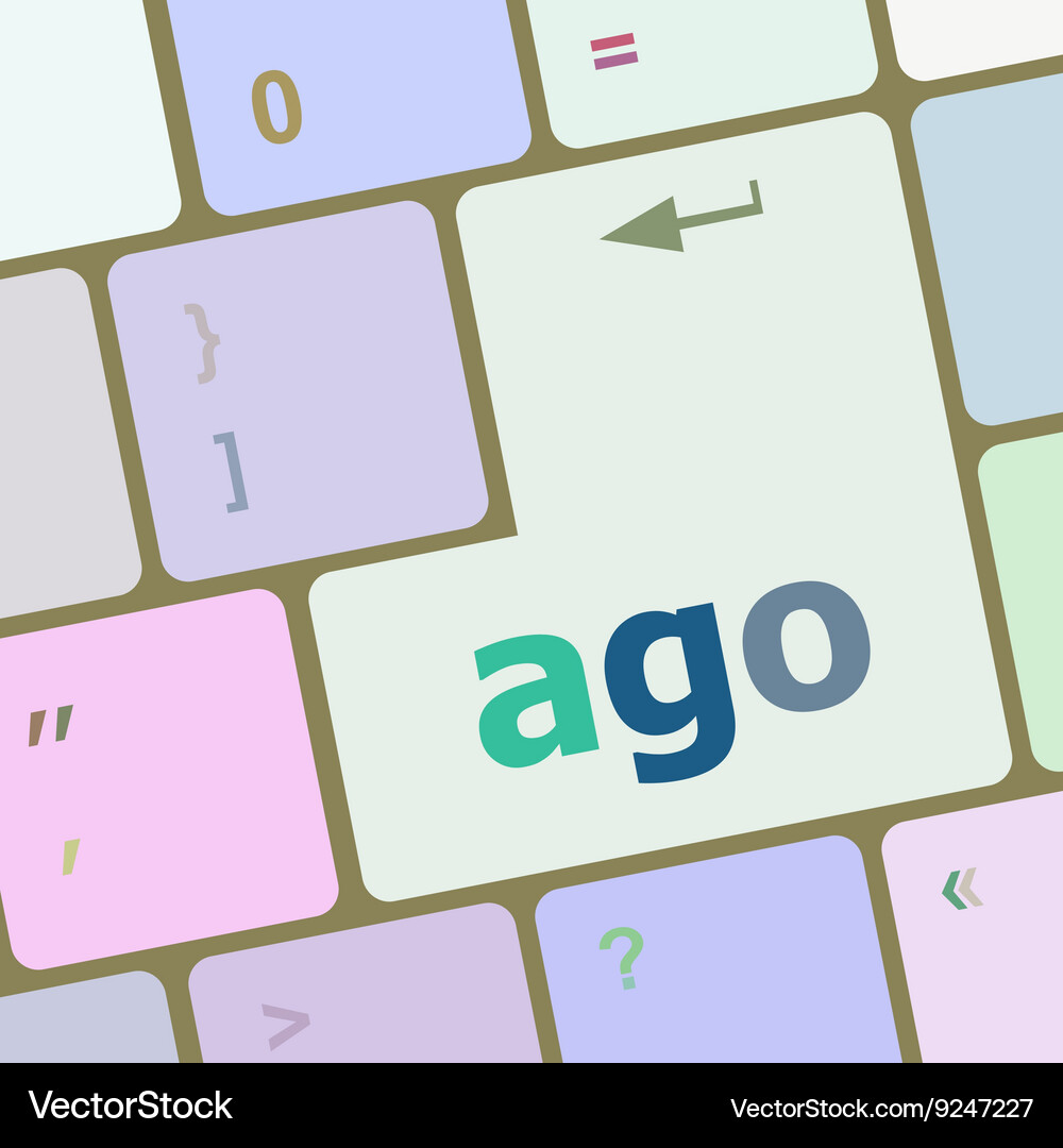 Ago message on enter key of keyboard keys Vector Image
