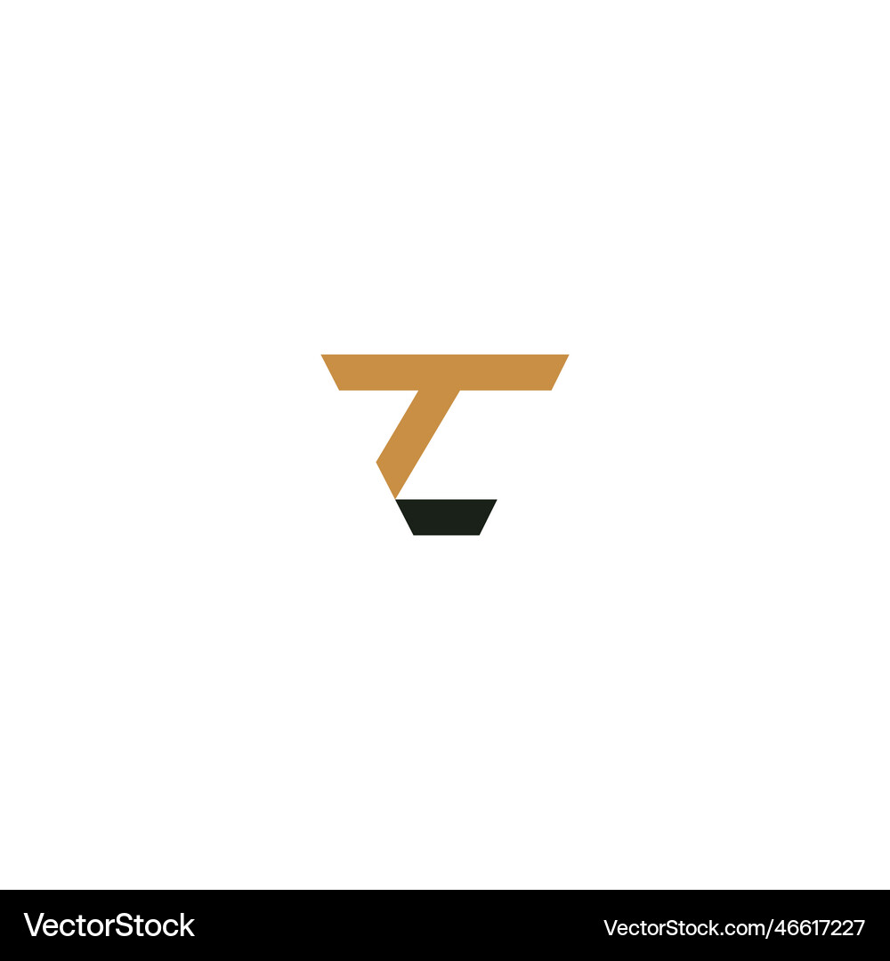 Alphabet initials logo ct tc c and t Royalty Free Vector