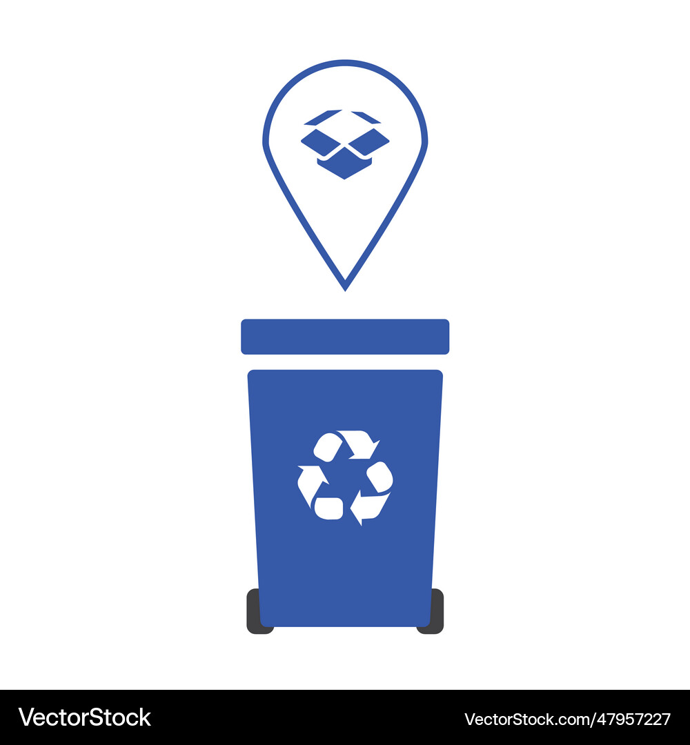 Blue recycling trash cardboardsvg Royalty Free Vector Image