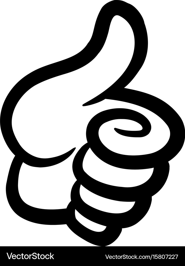 Cartoon hand making positive thumbs up gesture Vector Image