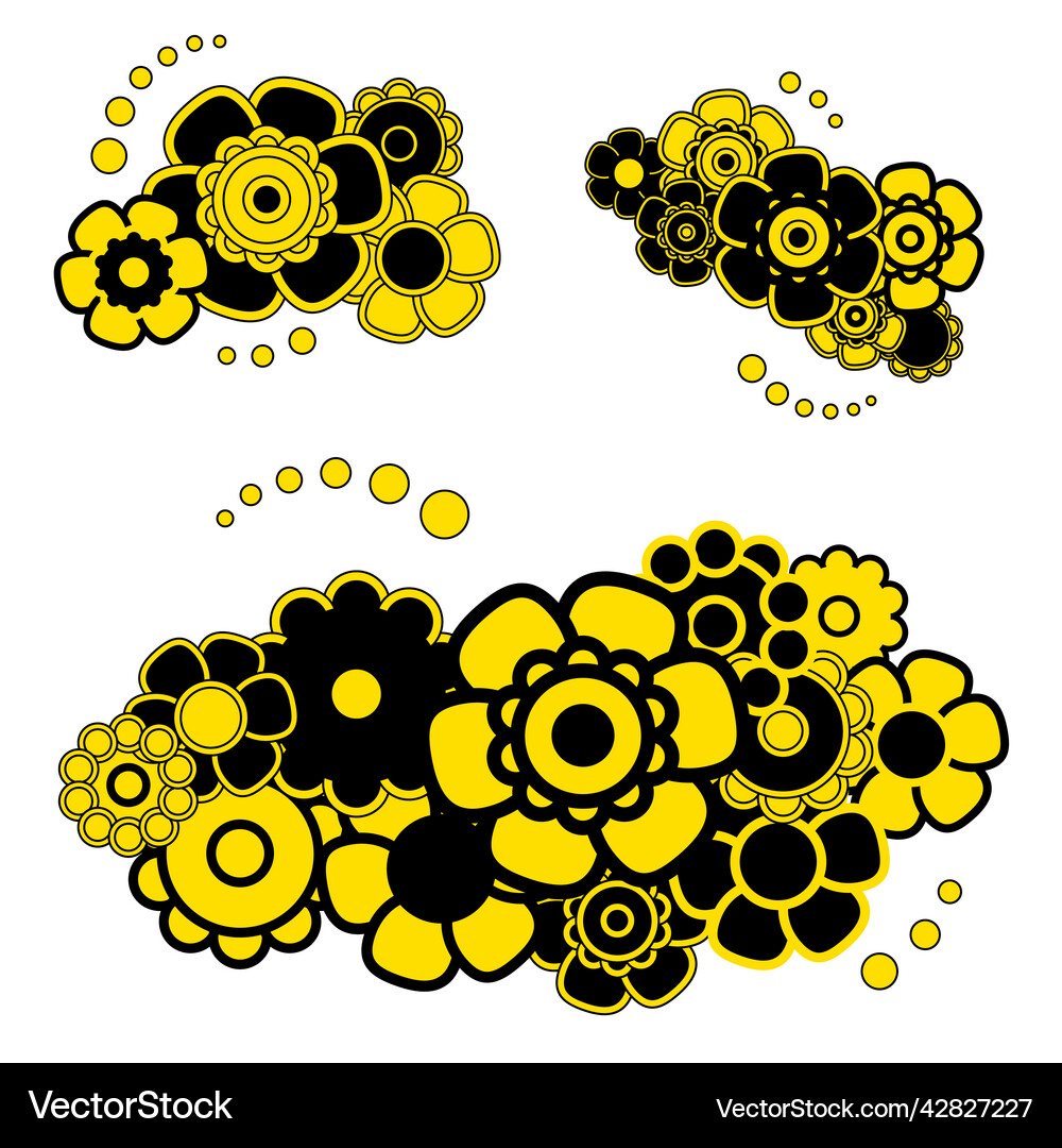 Colored simple flower bouquet on color background Vector Image