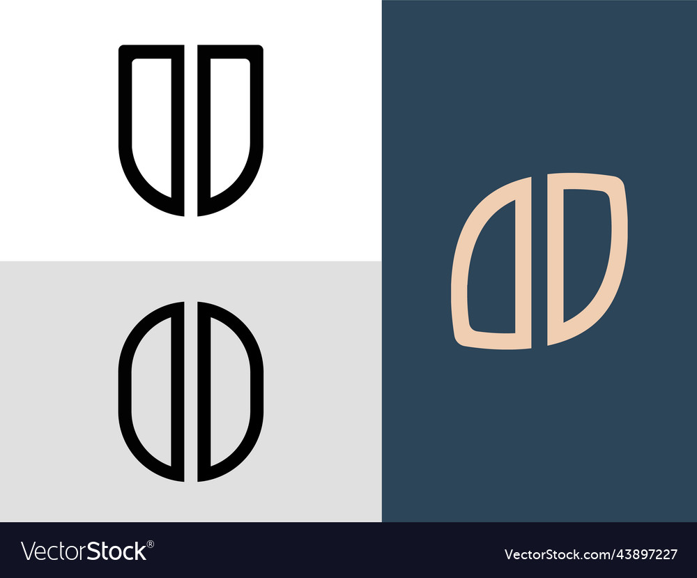 Creative initial letters dd logo designs bundle Vector Image