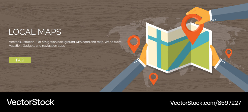 Flat background navigation Royalty Free Vector Image